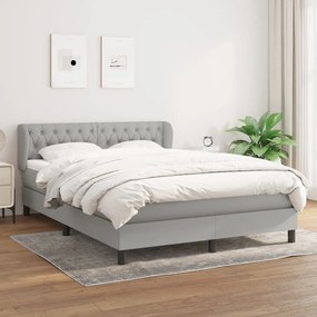 Box spring postel s matrací světle šedá 140 x 190 cm textil,  3126477