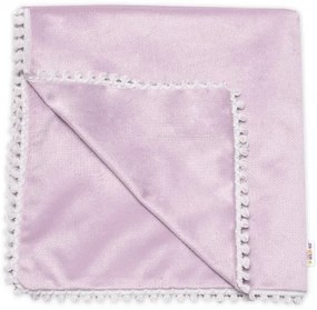 Dětská deka Velvet - oboustranná s ozdobným lemováním, Baby Nellys 100 x 75 cm, šeříková