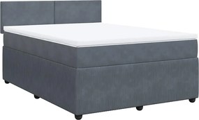 Box spring postel s matrací tmavě šedý 140 x 190 cm samet 3287729