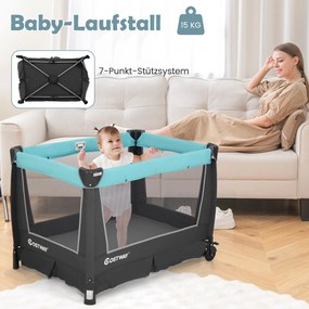 Costway 5 in 1 Skládací dětská postýlka s odnímatelnou korbičkou