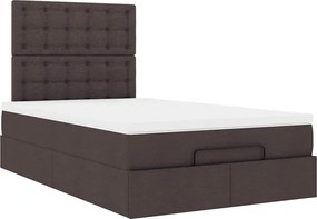 Osmanský rám postele s matrací tmavě šedá 120x200cm textil 3314165