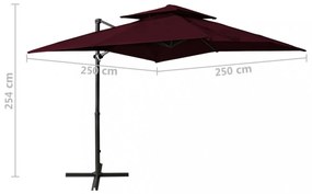 Zahradní slunečník 250x250 cm Dekorhome Cihlová