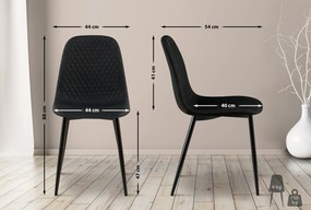 Sada 4 ks židle Giverny látka – černá