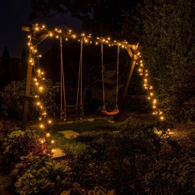 Eco Fix LED světelný řetěz venkovní, 20 m, teple bílá, 120 diod, černý kabel, IP67, 36V