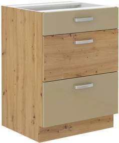 Kuchyňská skříňka Artisan 60 D 3S BB Barva dvířek cappuccino lesk