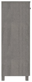 Botník HAMAR světle šedý 85 x 40 x 108 cm masivní borovice - Default Title