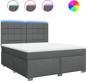 Box spring postel s matrací tmavě šedá 180x200 cm textil 3292868