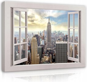 Obraz Okno 3D Na Plátně Město New York 120x80