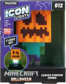 Lampička Paladone Icon Light Minecraft - Pumpkin Creeper Vícebarevná