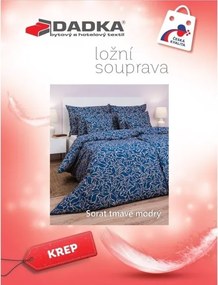 DADKA Krepové povlečení Sorat tmavě modrý 200x200, 2x70x90 cm