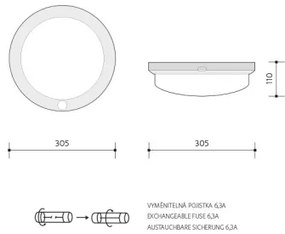 Svítidlo Panlux OLGA S OS-60/B s pohybovým čidlem bílá