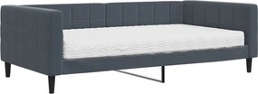Válenda s matrací tmavě šedá 100 x 200 cm samet 3196675