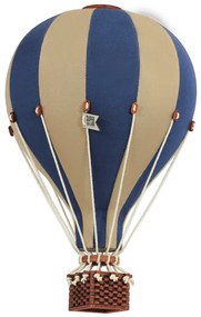 Dekorační horkovzdušný balón &#8211; modrá/krémová - S-28cm x 16cm