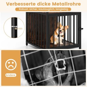 Costway Nábytek do klece pro psy Box pro psy do domácnosti s dvířky nabíjecí