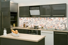 DIMEX | Fototapeta do kuchyně Podlaha teraco KI-260-246 | 260 x 60 cm | béžová, šedá, oranžová