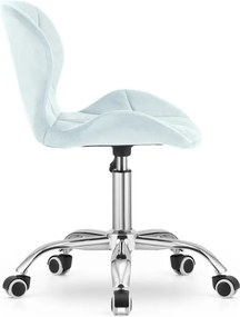 Set do pracovny ZARIMO stůl 80x40 cm, černá + křeslo AVOLA VELVET, světle modré