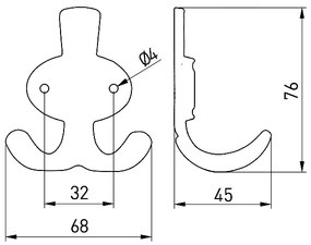 In-Design Nábytkový věšák CRONA černý matný malý