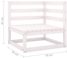 vidaXL Marketos Zahradní rohové pohovky 2 ks bílé masivní borové dřevo