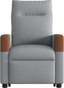 Elektrické zvedací polohovací křeslo světle šedé textil 3324022