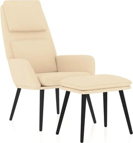 Relaxační křeslo se stoličkou krémové textil 3097770