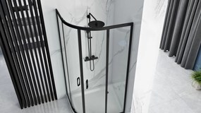Aplomo Look Black čtvrtkruhový sprchový kout Rozměr koutu: 90x90cm