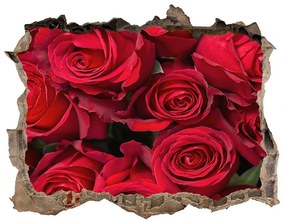 Wallmuralia Samolepící díra nálepka Červené růže 95x64 cm