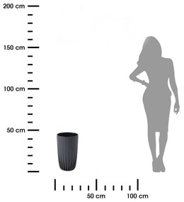 Květináč STRIPPED ECO III 25 cm antracitový