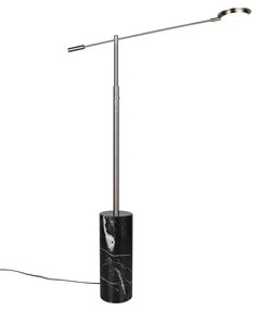 Černá/ve stříbrné barvě LED stojací lampa (výška 145 cm) Fiore – Trio Select
