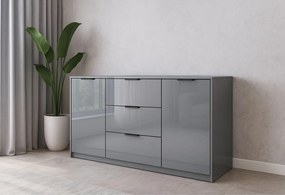 Komoda Roma Color 2 dveře 3 šířky 1,6 m lesklá šedá láva