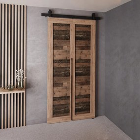 Skládací posuvné dveře QUDIO M1 dub Craft zlatý + Old Style 80