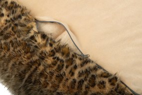 Taburet s leopardím vzorem rezavě hnědá a béžová – 70*70*45 cm