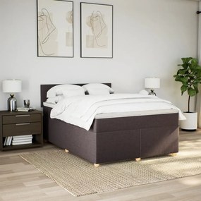 Box spring postel s matrací tmavě hnědá 140x190 cm textil 3286671