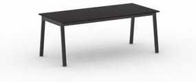 Kancelářský pracovní stůl PRIMO BASIC, černá podnož, 2000 x 900 mm, wenge