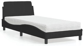Postel s matrací Dover černá 80 x 200 cm samet 3208293