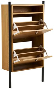 Výklopný botník v dekoru dubu v přírodní barvě 62x118x26 cm Barco – House Nordic