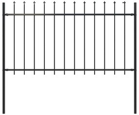 Zahradní plot Woerden s kopím nahoře ocelový 170 x 100 cm černý 144925