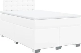 Box spring postel s matrací bílá 120x200 cm umělá kůže 3288417