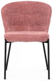 Židle jídelní růžová látka černé kovové nohy CT-W1077 PINK2
