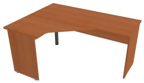 Stůl ergo pravý 160*120 cm - Hobis Gate GEV 60 P Dekor stolové desky: třešeň, Dekor lamino podnože: třešeň, Barva nohy: černá