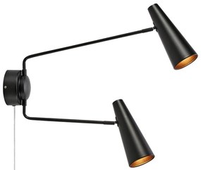 Markslöjd 108690 - Nástěnná lampa PEAK 2xE14/40W/230V černá