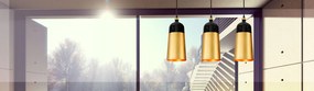 Toolight Fox B, závěsná lampa 1xE27 APP196-1CP, černá-růžové zlato, OSW-00177