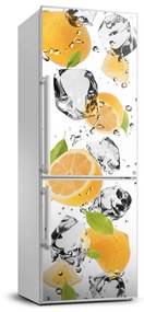 Wallmuralia Nálepka na ledničku fototapeta Citrony a voda 60x180 cm