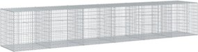 Gabionový koš s víkem 600 x 100 x 100 cm pozinkované železo 3295200