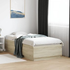 Rám postele s LED osvětlením dub sonoma 75 x 190 cm kompozit 3209669