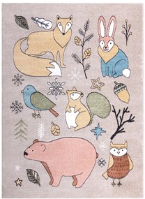 Dywany Łuszczów, Dětský kusový koberec Fun Forester beige, 80x150, vícebarevná, dětský pokoj