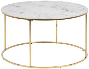 OnaDnes -20% Scandi Bílo-zlatý skleněný konferenční stolek Morgan 80 cm