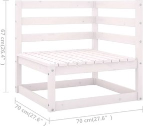 vidaXL 4dílná zahradní sedací souprava s poduškami masivní borovice [3076575] Barva: Bílá