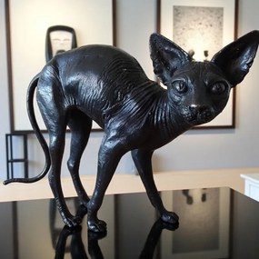 Sphynx – bronzová socha sfingy kočky, elegantní ručně vyrobená dekorace pro milovníky koček