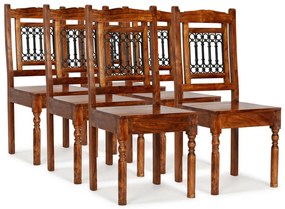 Jídelní židle 6 ks masiv sheeshamový povrch klasický styl,  275272