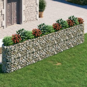 Gabionový vyvýšený záhon pozinkované železo 470 x 50 x 100 cm 152037